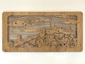 Li-Go "Bezděz" světelný obraz 230V 100x50 cm provedení povrchu: ořech