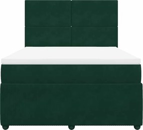 Box spring postel s matrací tmavě zelená 140x190 cm samet 3292331