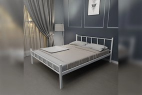 Bílá kovová postel Kimmy, 140X200