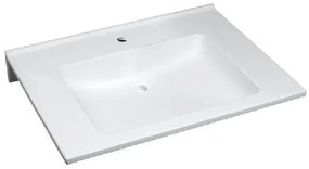 Geberit Publica - Umyvadlo bezbariérové, 700x550x115 mm, bez přepadu, otvor pro baterii, alpská bílá 402070016