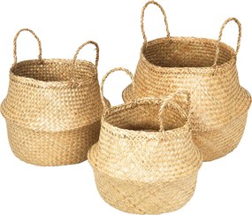 Tutumi Tutumi, sada přírodních košů Boho 3ks 322161, hnědá, HOM-06668