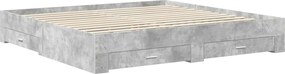 Rám postele s čelo Betonově šedá 200 x 200 cm Kompozitní dřevo 3410857