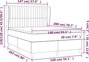 Box spring postel s matrací tmavě šedá 140x200 cm textil 3128126