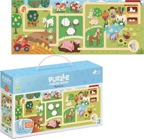 DODO Puzzle-labyrint Cesta farmou / 10 dílků / 54 x 22 cm