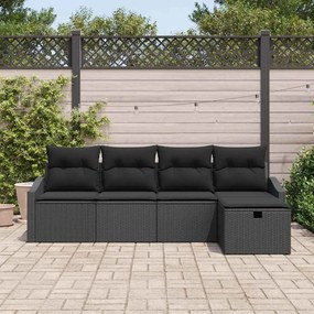 Set pohovek 5 ks Černá polyratan 3359262
