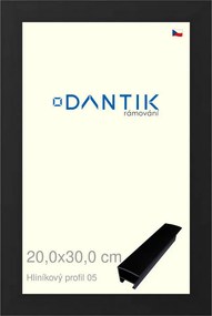 DANTIK rámeček 20x30 | ALU profil 7005 Černá matná (Sklo Čiré)
