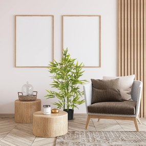 HOMCOM Umělý Bambus Velký 90 cm, Plastové Bambusové Umělé Rostliny, Realistický Faux Bambus v Květináči pro Obývací Pokoj, Ložnici, Zahradu