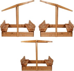 Dětské pískoviště se stříškou 120x120 cm SPRINGOS + podložka