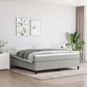Box spring postel s matrací světle šedá 160 x 200 cm textil,  3144431