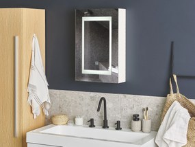 Koupelnová zrcadlová skříňka s LED osvětlením MALASPINA Beliani