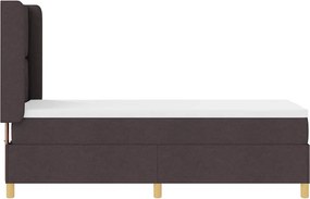 Postel s boxspringem s čelo Tmavě hnědá 80 x 200 cm textil 3341864