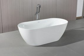 Erga Molly, volně stojící vana 150x75 cm + odtoková zátka, bílá lesklá, ERG-Molly-150075-WH-WH