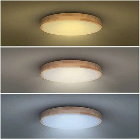LED stropní světlo s dálkovým ovládáním Solid Oak nastavitelné - průměr 51 cm, hnědá