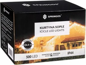 LED krápníky - 22,5m, 500LED, 8 funkcí, IP44, multicolor