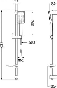 Mexen sprchový set DF54, černá/chrom, 785544582-17