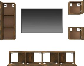 5dílný set TV skříněk kouřový dub kompozitní dřevo 3114443