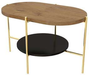 Konferenční stolek ARENA, 80x50x50, dub/zlatá