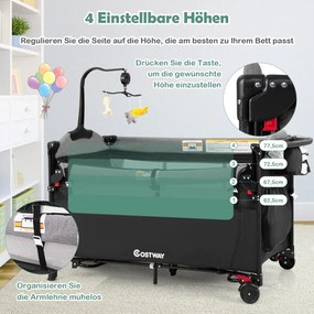 Costway Konvertibilní dětská postýlka 5 v 1 s přebalovacím pultem a úložnou