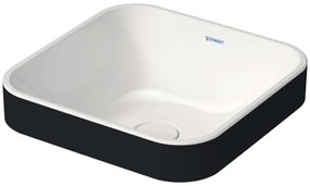 Duravit Happy D.2 Plus - Umyvadlová mísa zápustná, 40x40 cm, bez přepadu, bílá/antracit mat 2359406100