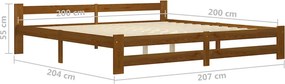 Rám postele bez matrace Honey Brown Masivní borovicové dřevo 322011