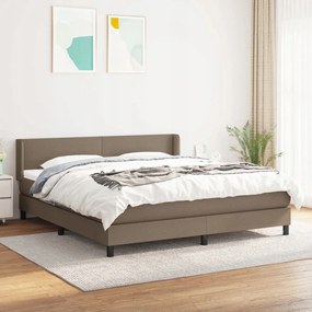 Box Spring Postel S Matrací Textil Taupe Hladký design 180 x 200 cm