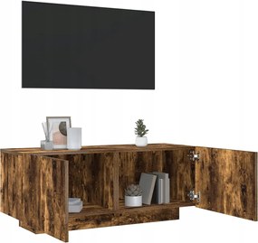 Fionshop 263595856 Tv skříňka kouřový dub 100 x 35 x 40 cm kompozitní dře