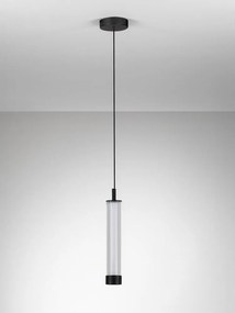 Matně černé hliníkové LED stmívatelné závěsné svítidlo se skleněným stínidlem ø 6,5 cm Glovia – Nova Luce