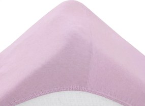 Jersey prostěradlo do dětské postýlky světle fialové 70 x 140 cm