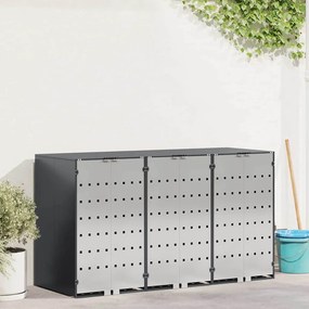 Úložný box na 3 popelnice Nerezová ocel Antracit 3394779
