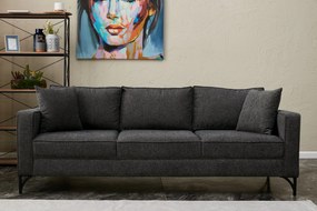 Hanah Home Třímístná pohovka BERLIN antracitová 222 cm 825BLC2796
