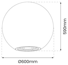 Exteriérové ​​svítidlo Globo + LED žárovka E27 RGB 10w + dálkové ovládání, (fi 60cm)