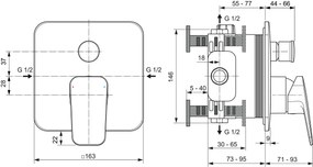 Ideal Standard Ceraplan - Vanová baterie pod omítku, černá matná BD263XG