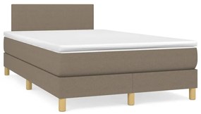 vidaXL Box spring postel s matrací a LED taupe 120x190 cm textil