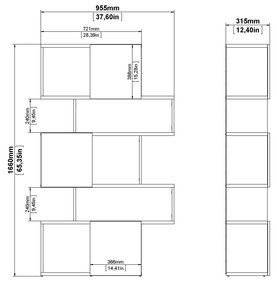 Policová knihovna Maze 71738 jackson/bílý lesk