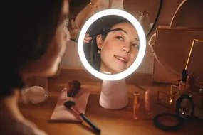 Philips Mirror růžová / Stolní lampička se zrcadlem / USB / 3000-5000K