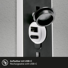 BRI 3788016 Kuni LED venkovní nástěnné svítidlo, pohybové čidlo, soumrakový senzor, nabíjecí - BRILONER