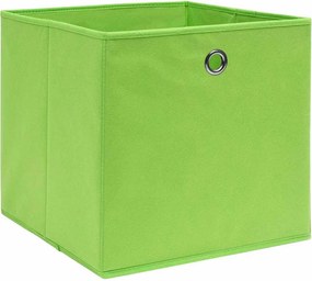 Úložné boxy 4 ks netkaná textilie 28 x 28 x 28 cm zelené 325227