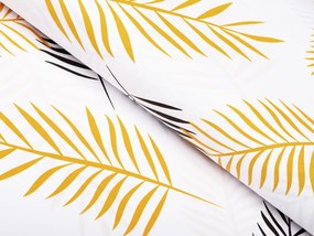 Biante Bavlněný povlak na polštář Sandra SA-219 Zlaté a černé palmové listy na bílém 40 x 40 cm
