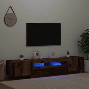 TV stolek s LED old wood 200x35x40 cm kompozitní dřevo 3329165