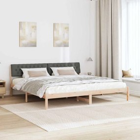 Rám postele s čelo hnědá a tmavě šedá 200 x 200 cm 3394339