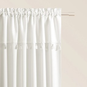 Room99 Hotový závěs na pásce s třásněmi Astoria Jednobarevný Barva: Světle šedá, Velikost: 140 x 280 cm