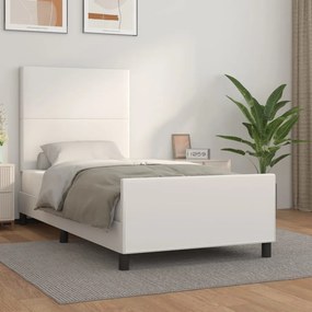 Rám postele s čelem bílý 90x200 cm umělá kůže 3125428