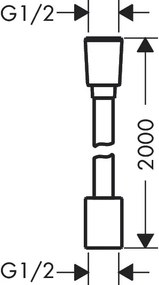 Hansgrohe Designflex, textilní sprchová hadice 2000 mm, chromová, HAN-28230000