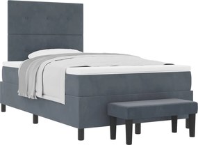 Postel s boxspringem s čelo Tmavě šedá 200 x 120 cm samet 3344505