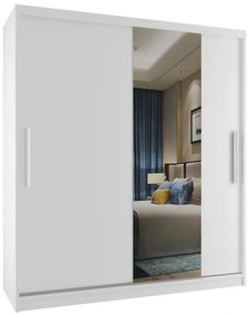 Bílá šatní skříň Mirror 133 cm
