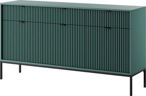 Komoda NOVA zc KSZ154 | se zásuvkami a policemi | 154 cm | zelená/černá