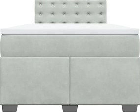 Box spring postel s matrací světle šedá 120x190 cm samet 3288570