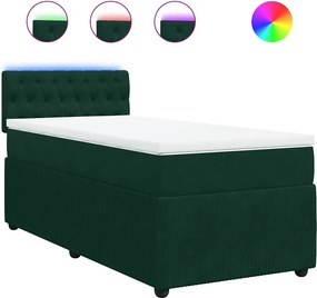 Box spring postel s matrací tmavě zelená 90x190 cm samet 3289923