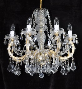 8 flames Maria Theresa crystal chandelier with cut  Pendeloques