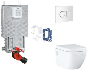 Grohe Uniset - Set předstěnové instalace, klozetu, sedátka SoftClose, tlačítka Arena Cosmopolitan a sady pro vhazování tablet, alpská bílá SANI15BB3125